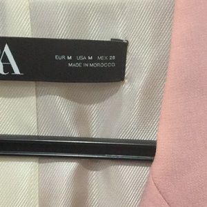 Zara | Jackets & Coats | Zara Relaxed Fit Long Blazer Powder Pink ...